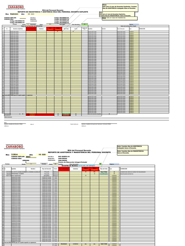 Rca Mes de Oct - (01) Formato | PDF
