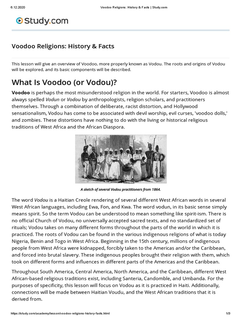 Voodoo Religions - History & Facts | PDF | Haitian Vodou | Supernatural