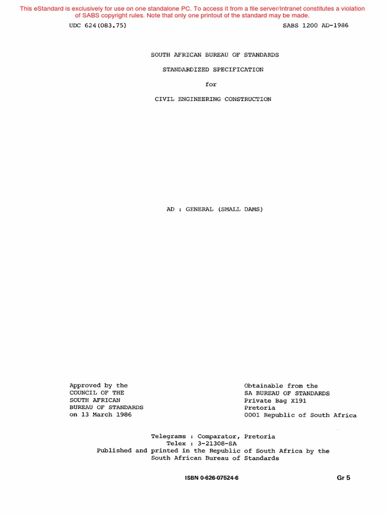 Sans 1200 Ad | PDF | Specification (Technical Standard) | Engineering ...