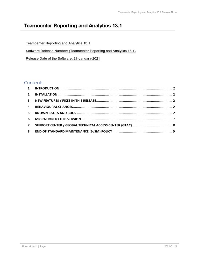Teamcenter Reporting and Analytics 13.1 | PDF | Analytics | Cache (Computing)