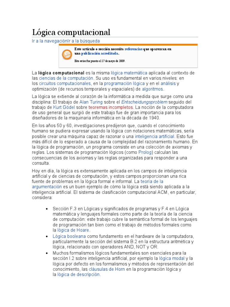 Lógica Computacional | PDF | Lógica matemática | Lógica