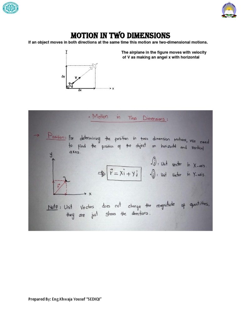 Chapter 3-Motion in Two Dimension | PDF