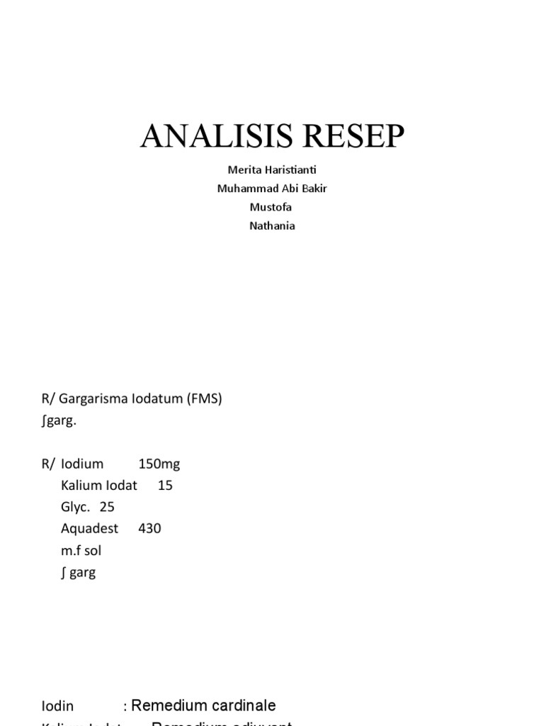 Analisis Resep C | PDF | Pengembangan Diri | Kesehatan Holistik