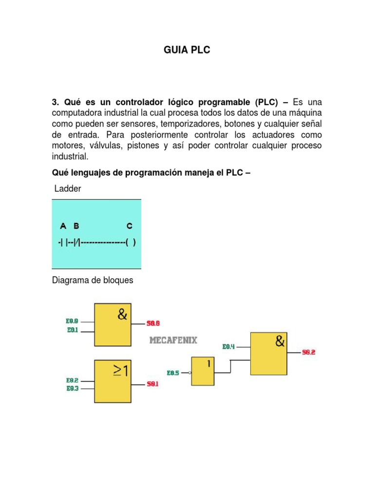Guia PLC 1 | PDF | Controlador lógico programable | Señal analoga