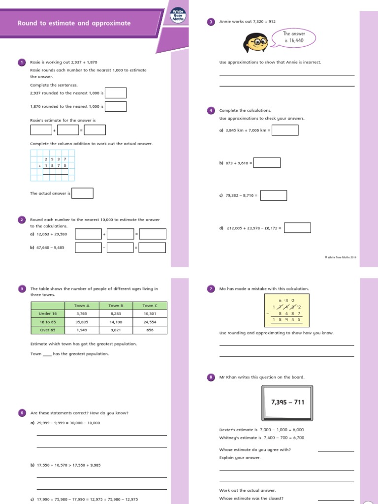 Round To Estimate and Approximate: The Answer Is 16,440 | PDF ...