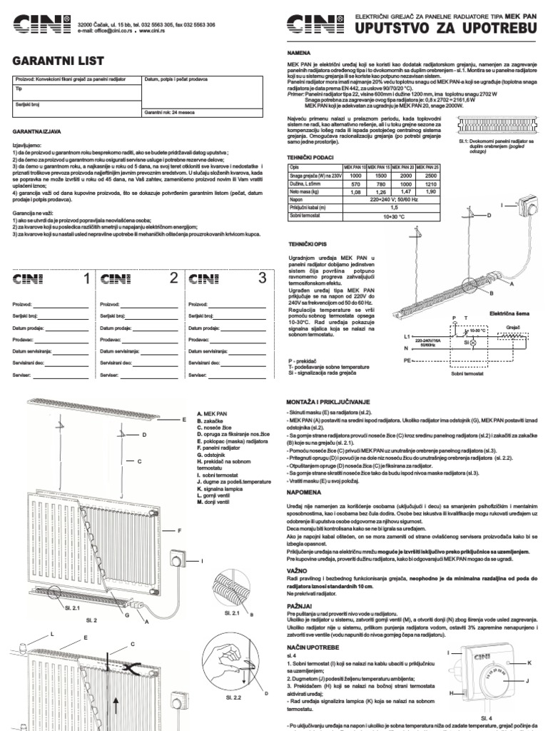 Mek Pan Uputstvo Za Upotrebu | PDF