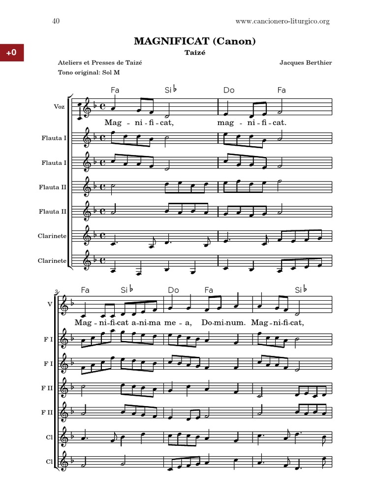Magnificat Taize | PDF | Instrumentos de viento de madera ...