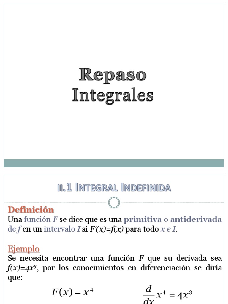 Repaso Integral2 | PDF | Cálculo | Integral