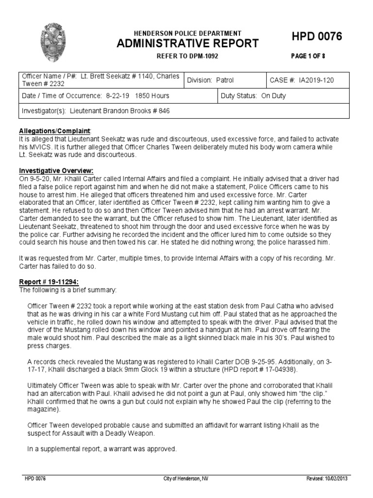 WARNING EXPLICIT LANGUAGE: Henderson Police Supervisor Cited For ...