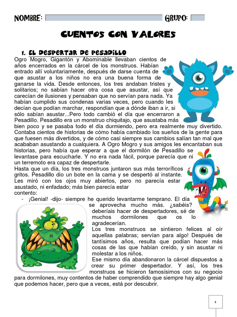 Cuentos Con Valores Pdf