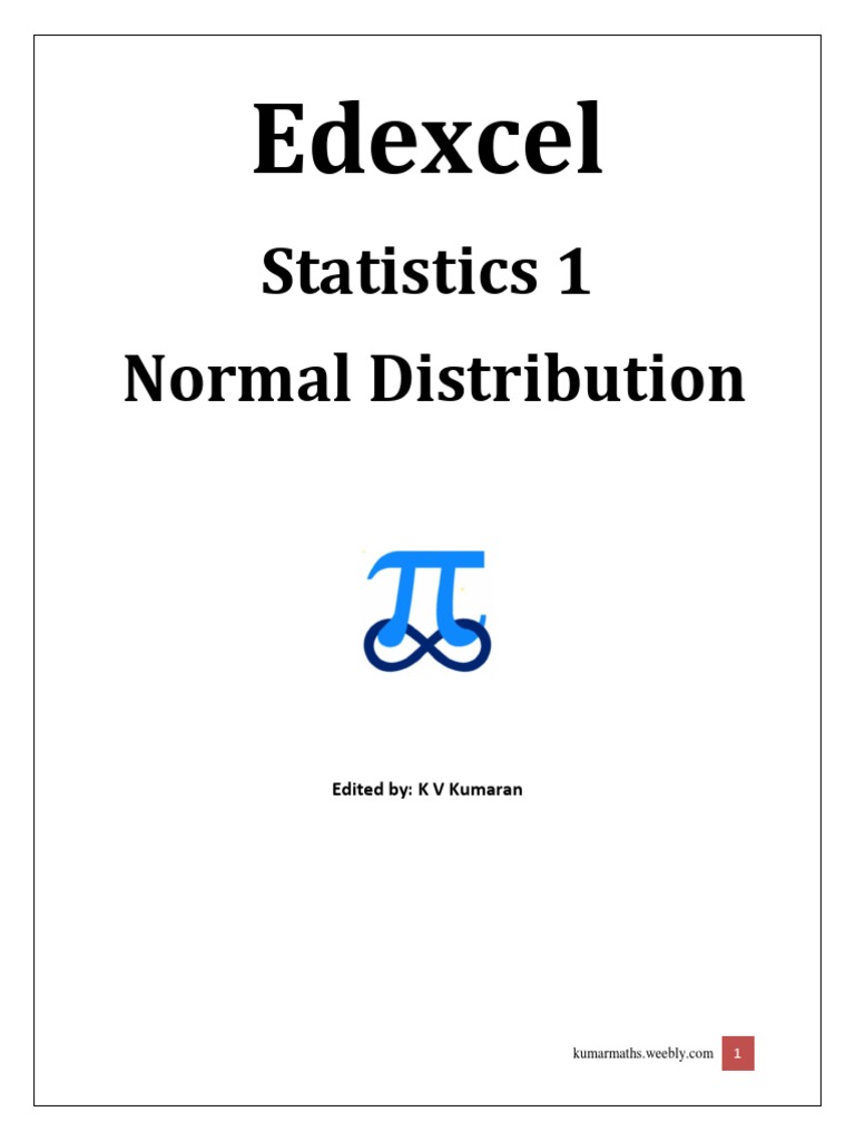 Statistics 1 Normal Distribution: Edexcel | PDF | Normal Distribution ...