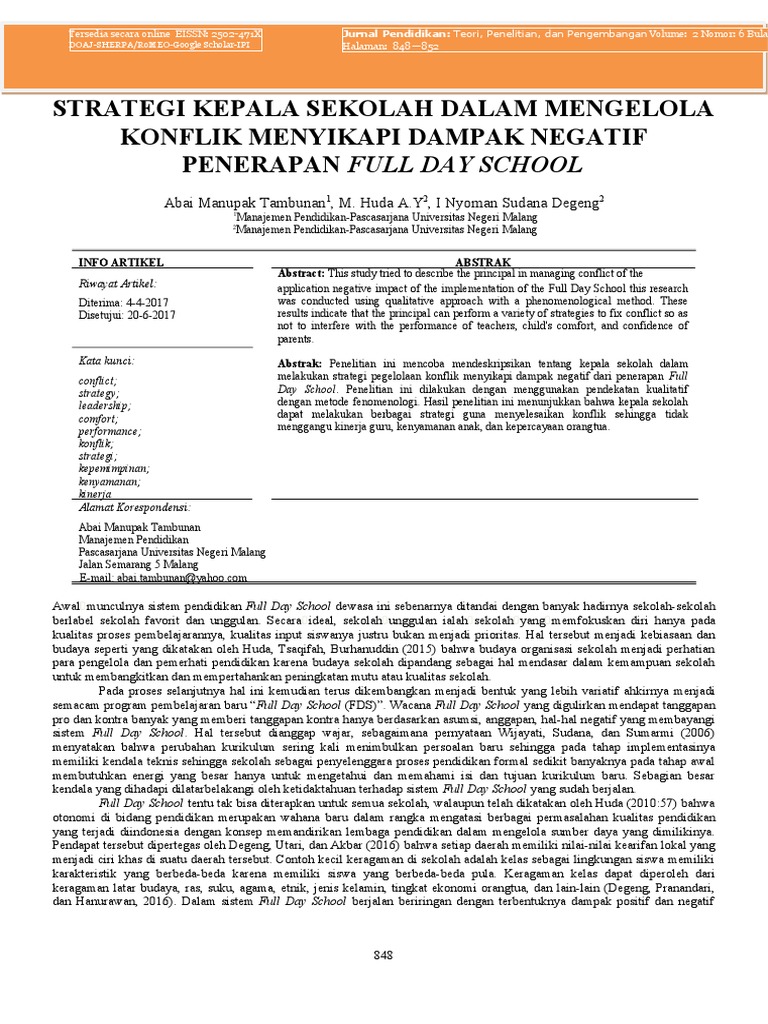 Strategi Kepala Sekolah Dalam Mengelola | PDF