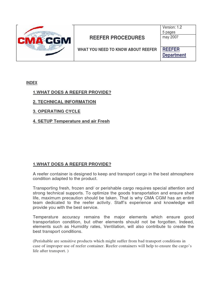 What You Need To Know About Reefer 1 | Download Free PDF | Engineering ...