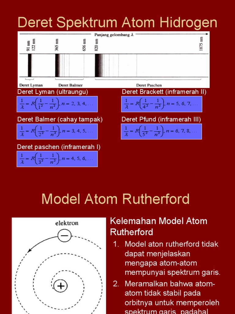 Deret Spektrum Atom Hidrogen - Pps | PDF