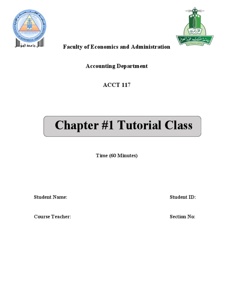 Chapter #1 Tutorial Class: Faculty of Economics and Administration ...