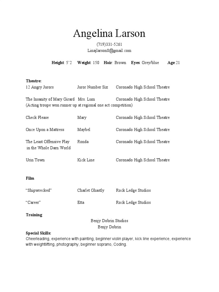 Lina Larson Acting | PDF