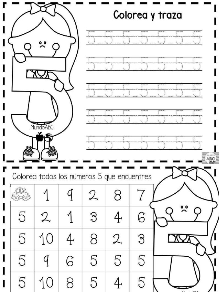 Actividades para El Trazo de Los Números Del 1 Al 5 | PDF