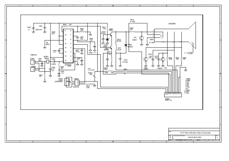 12.5" Mono Monitor Video Schematic | PDF