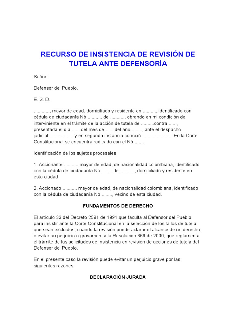 Minuta Recurso de Insistencia | PDF