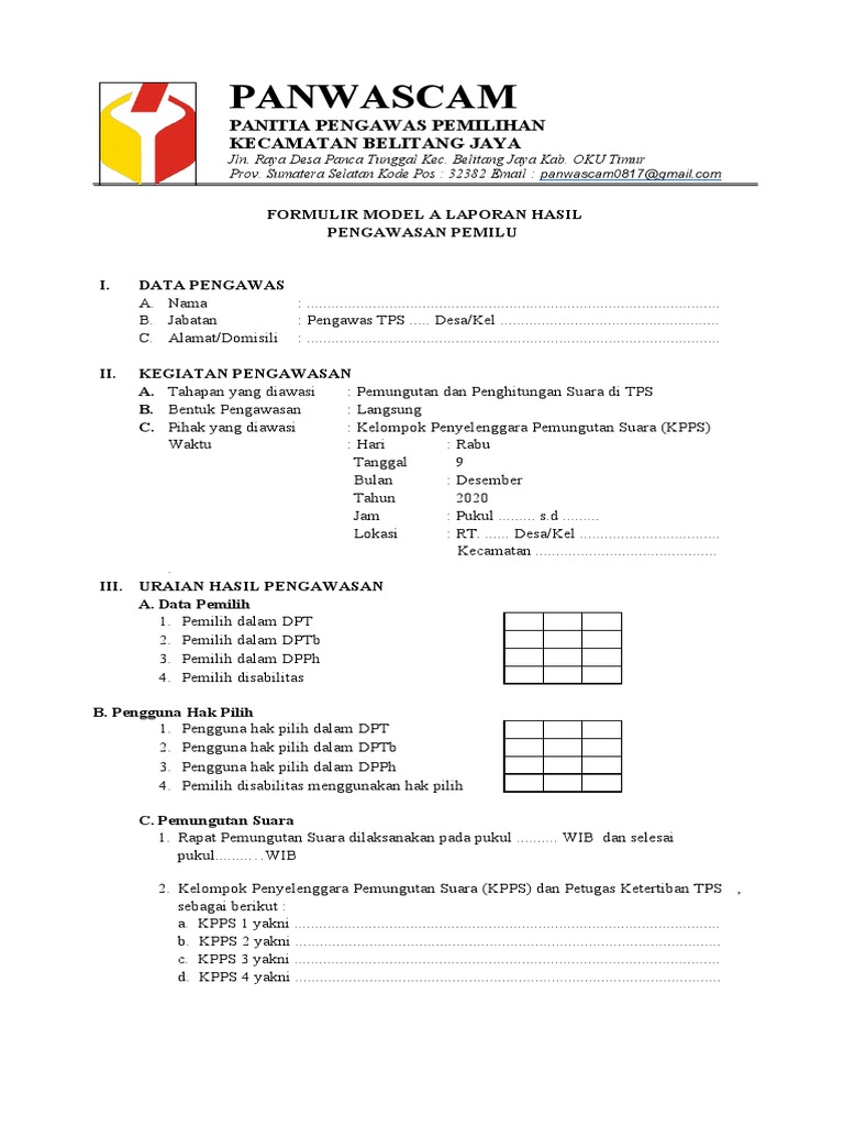 Formulir Model A PTPS | PDF | Hukum