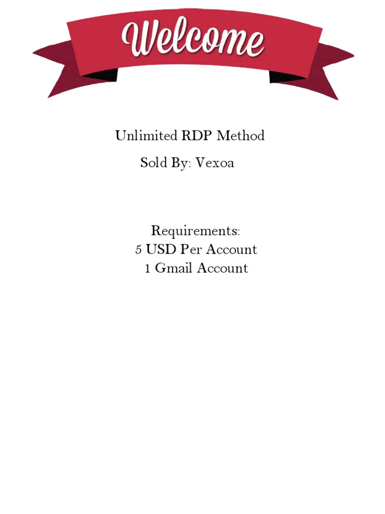 Unlimited RDP Method Sold By: Vexoa | PDF