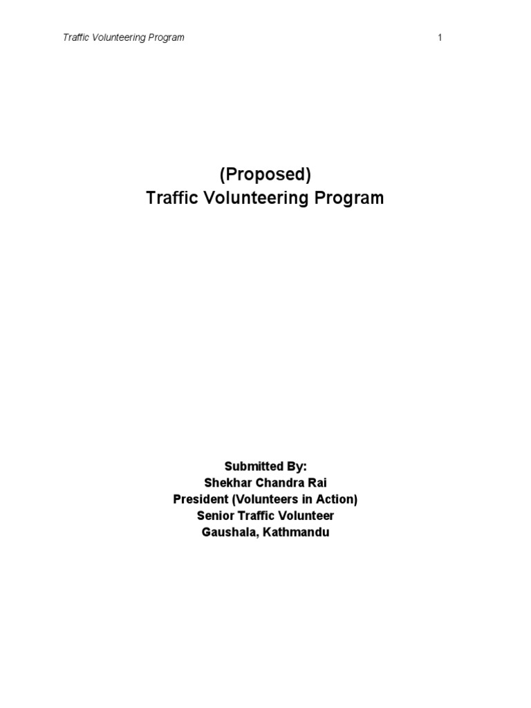 Traffic Volunteering Project | PDF | Road Traffic Safety | Traffic