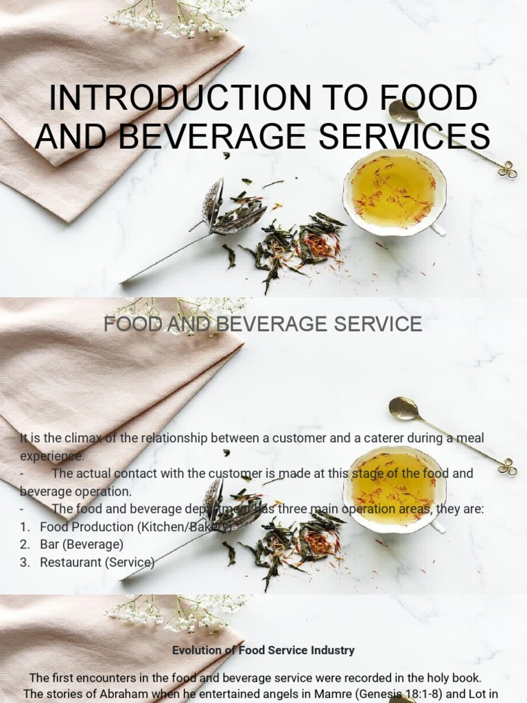 Introduction To Food and Beverage Services | PDF