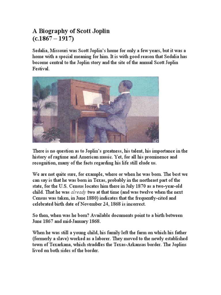 A Biography of Scott Joplin-3 | PDF | Ragtime | Scott Joplin