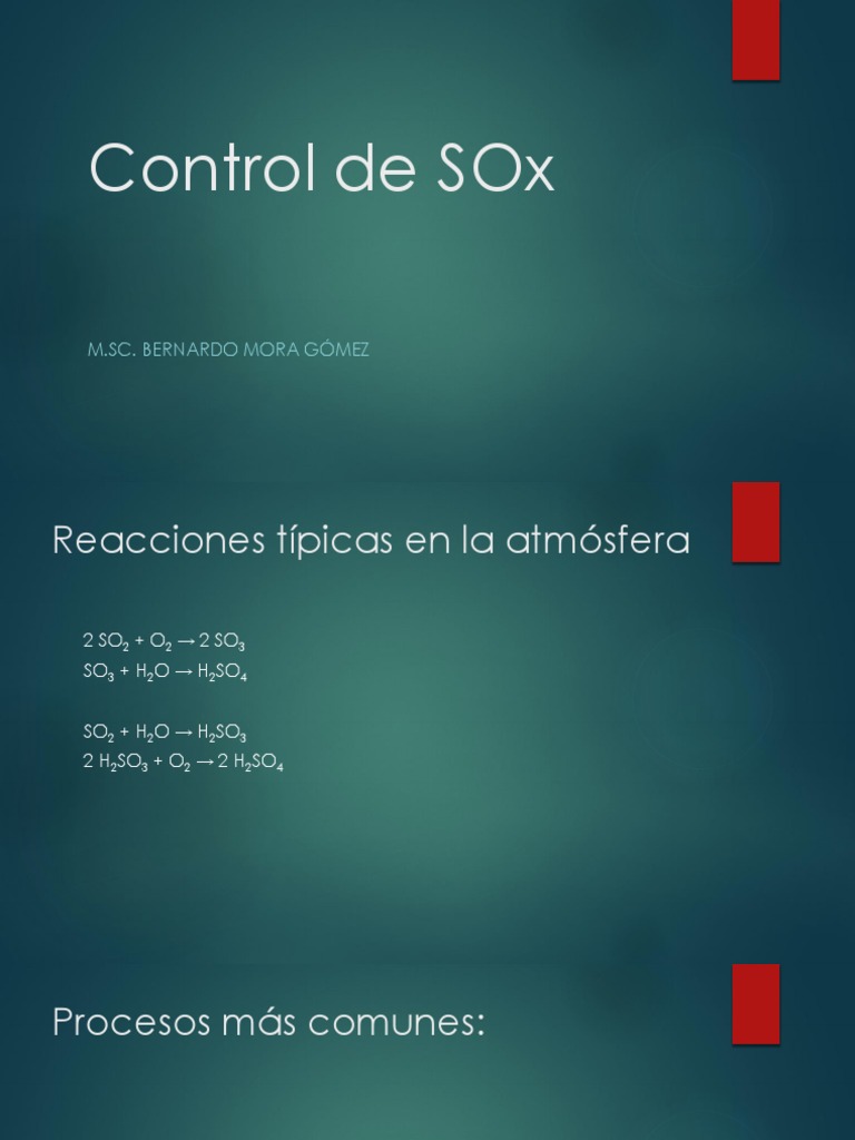 Control de SOx en Procesos Químicos | PDF | Transferencia de masa ...