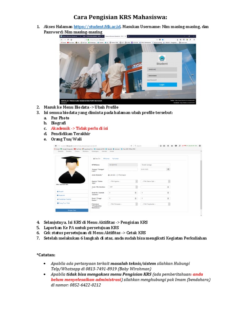 Panduan Pengisian KRS Mahasiswa | PDF | Karier & Perkembangan