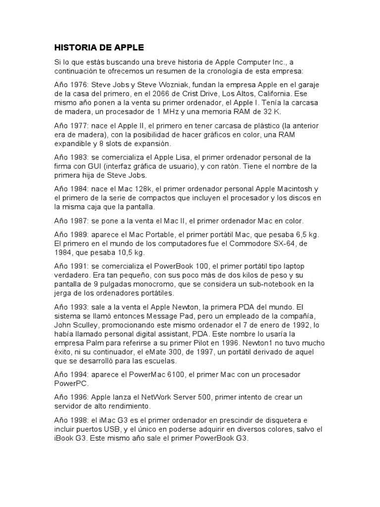 Historia de Apple | PDF