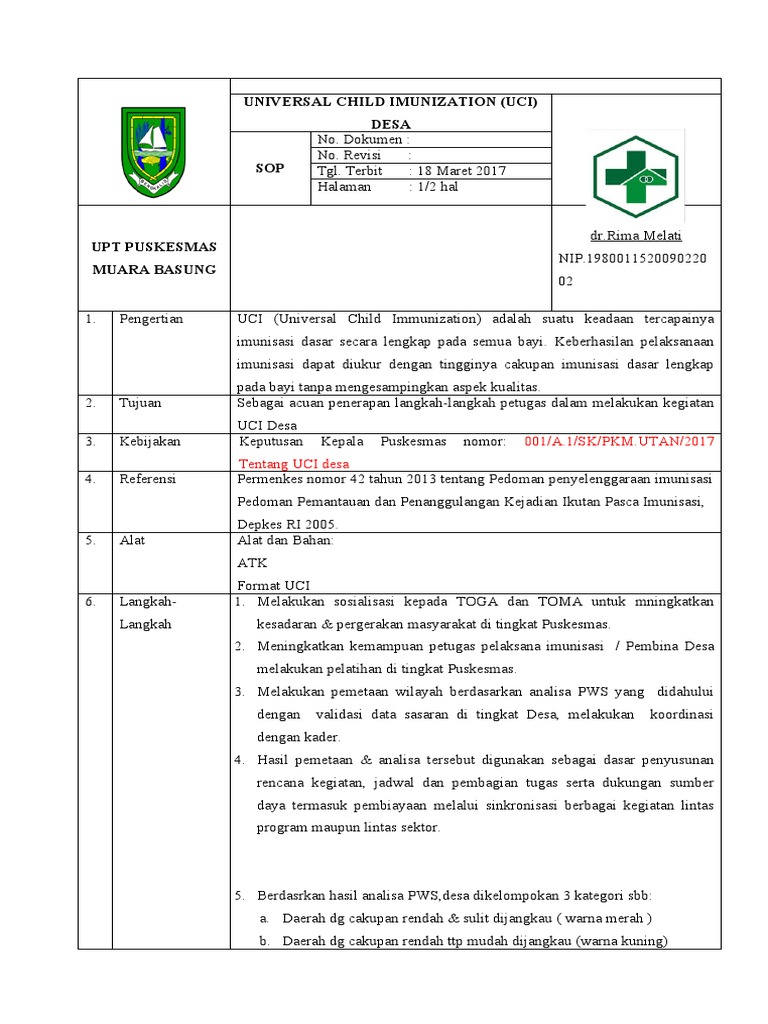 Sop Desa Uci | PDF