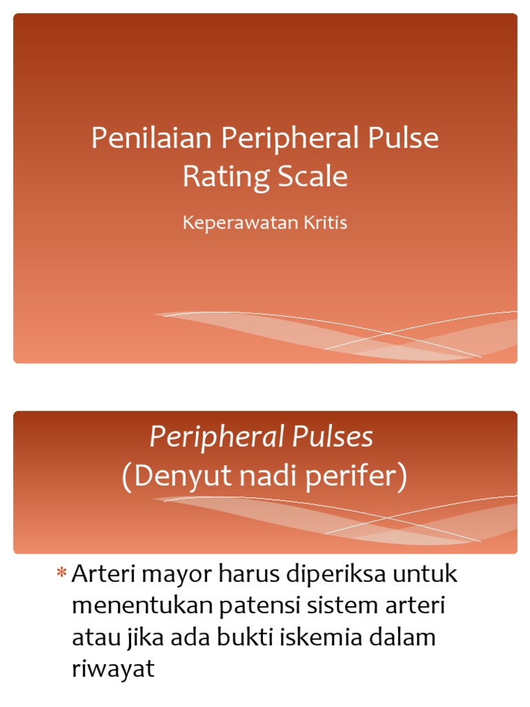 Penilaian Peripheral Pulse Rating Scale | PDF