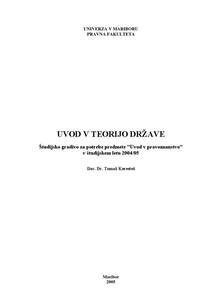 Teorija Drzave - Skripta | PDF