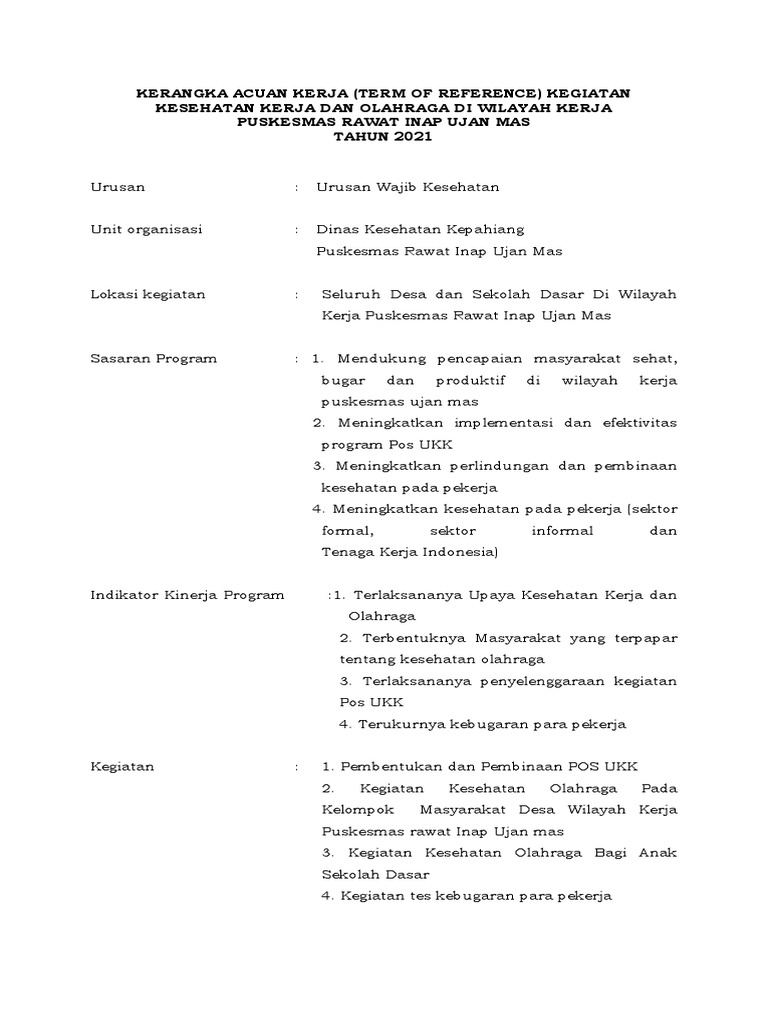 TOR Kesjaor 2021 | PDF