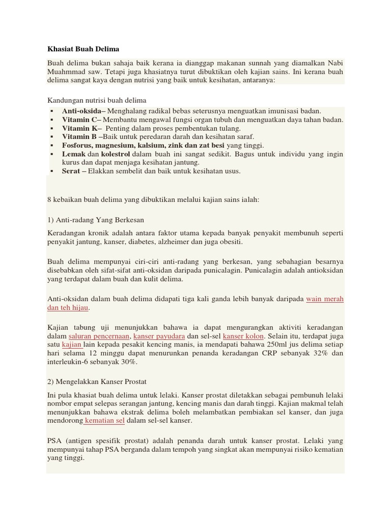 Khasiat Buah Delima | PDF