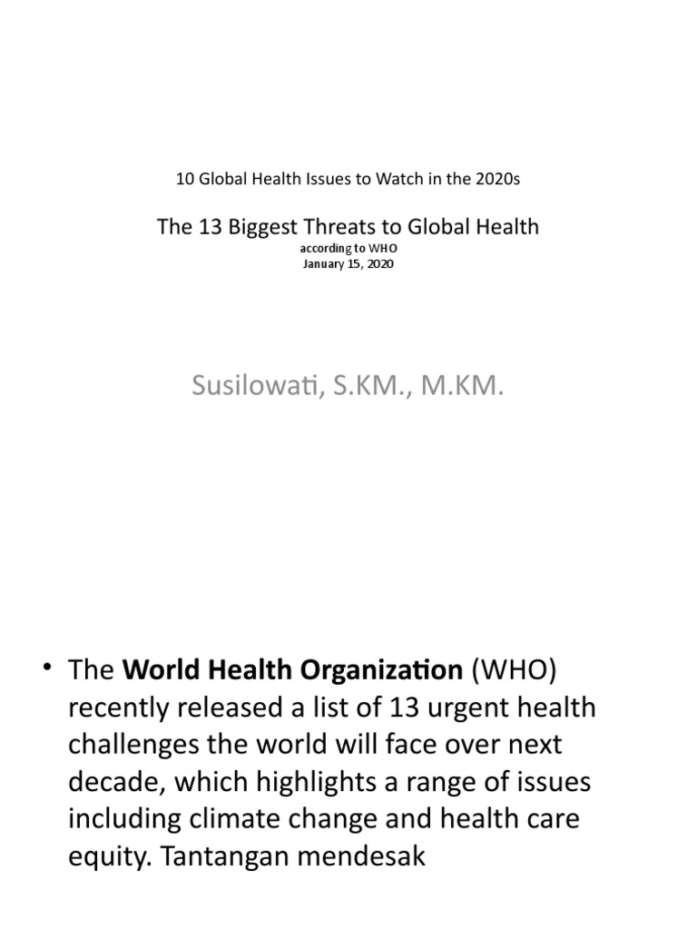 10 Global Health Issues To Watch in The 2020s | PDF | World Health ...