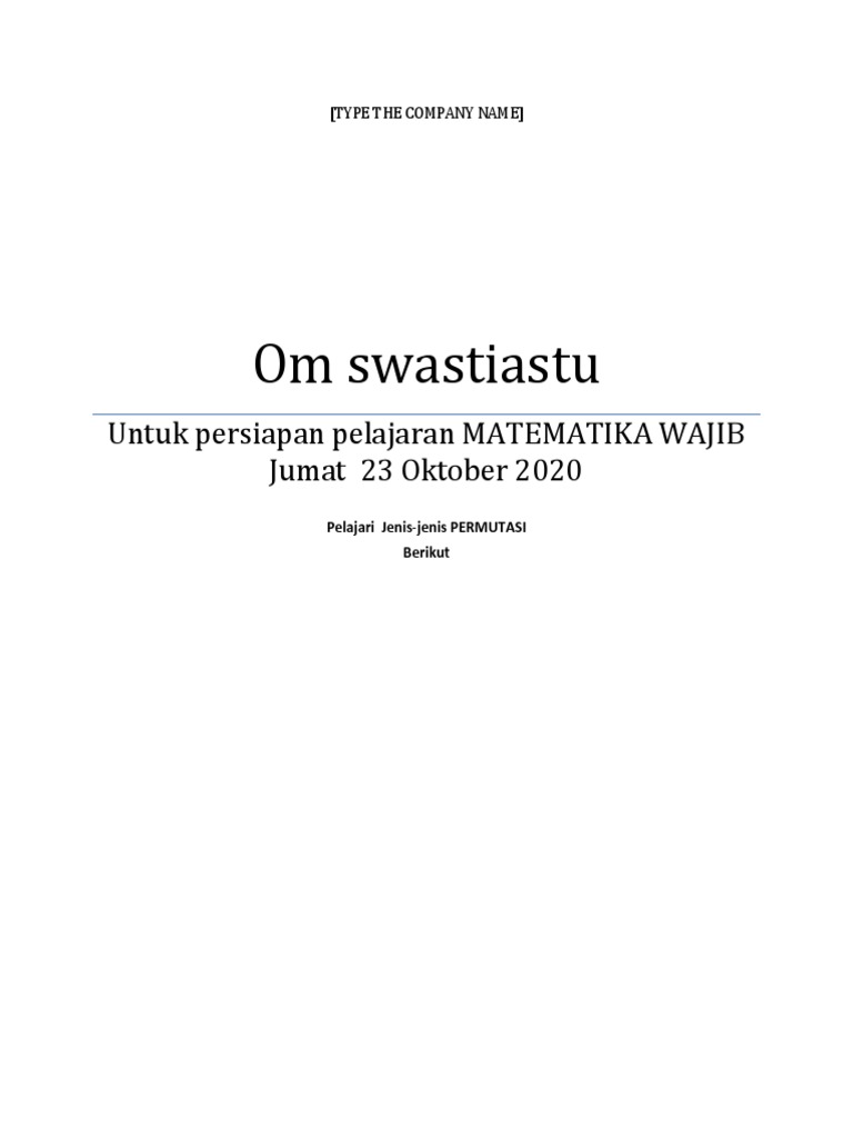 Jenis Permutasi | PDF