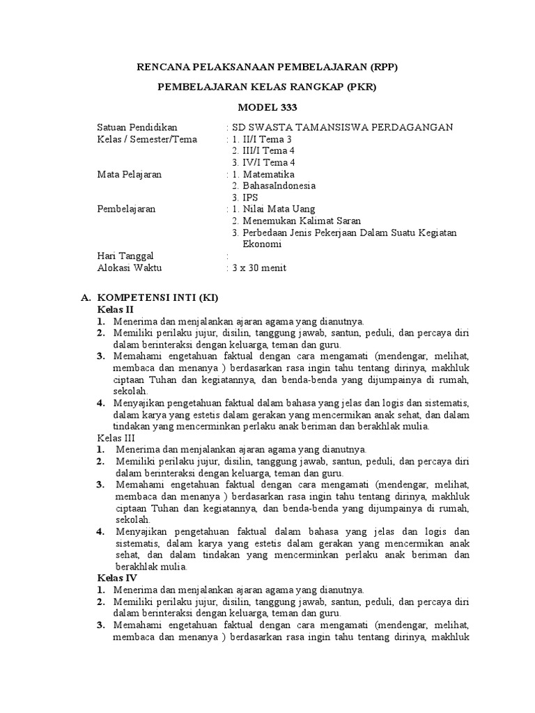 RPP Model 333 Nur Janah | PDF