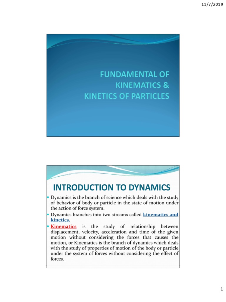 Kinematics and Kinetics Notes | PDF