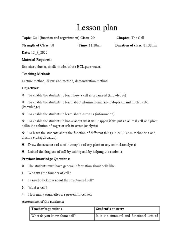 New Lesson Plan 2 | PDF