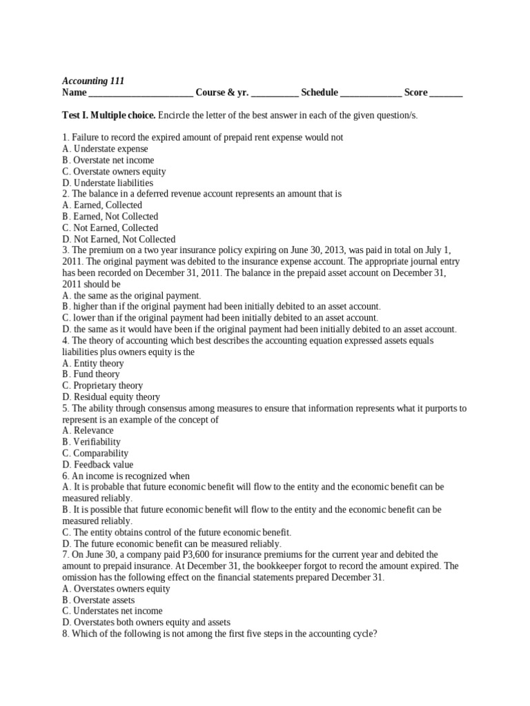 Fundamentals of Accounting 1 | PDF