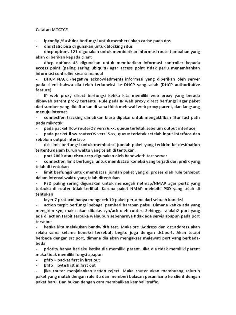 Catatan MTCTCE | PDF