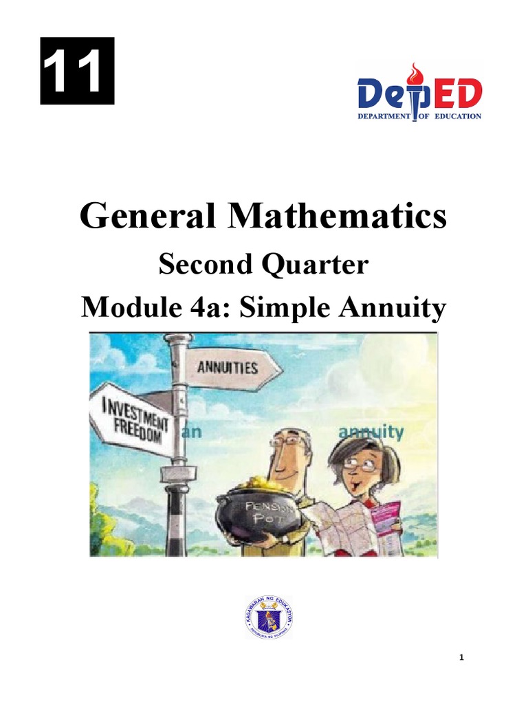 General Mathematics: Second Quarter Module 4a: Simple Annuity | PDF ...