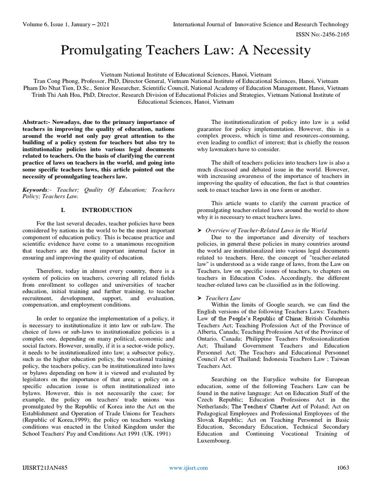 Promulgating Teachers Law A Necessity | Download Free PDF | Teachers ...