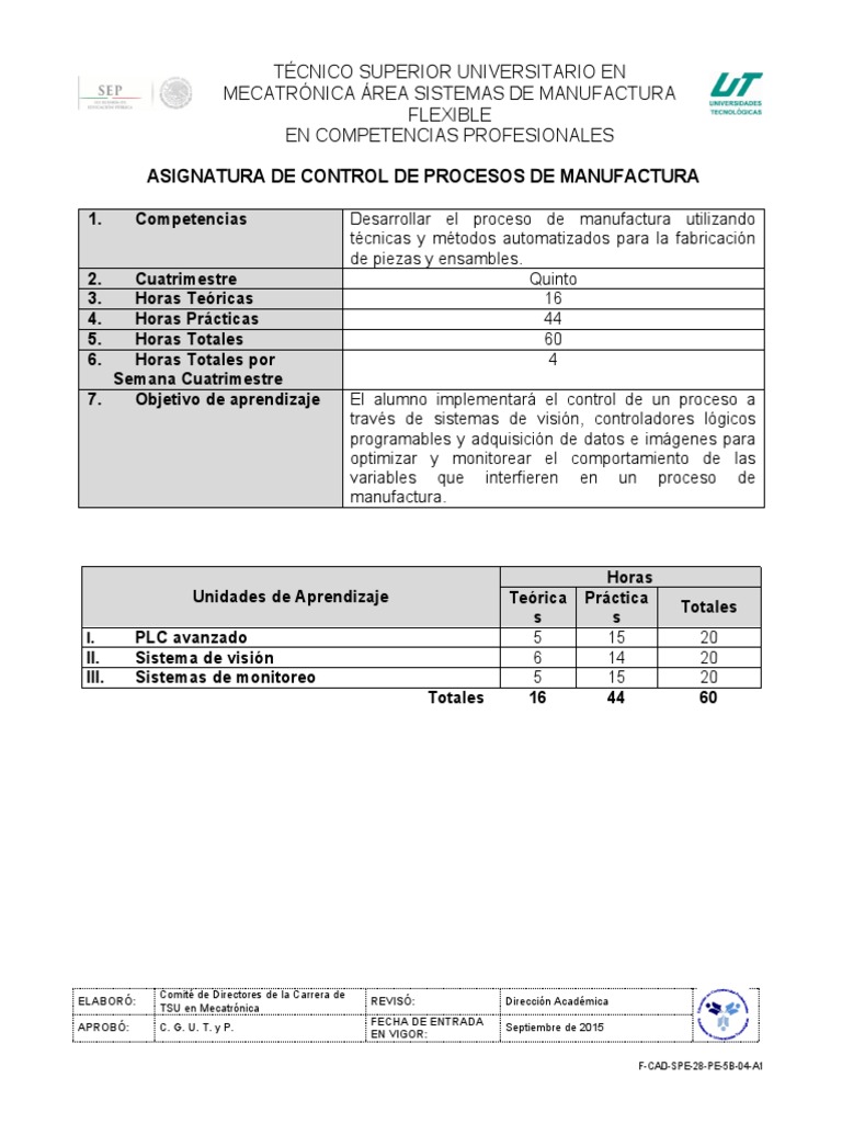 Control de Procesos en Manufactura | PDF | Controlador lógico ...
