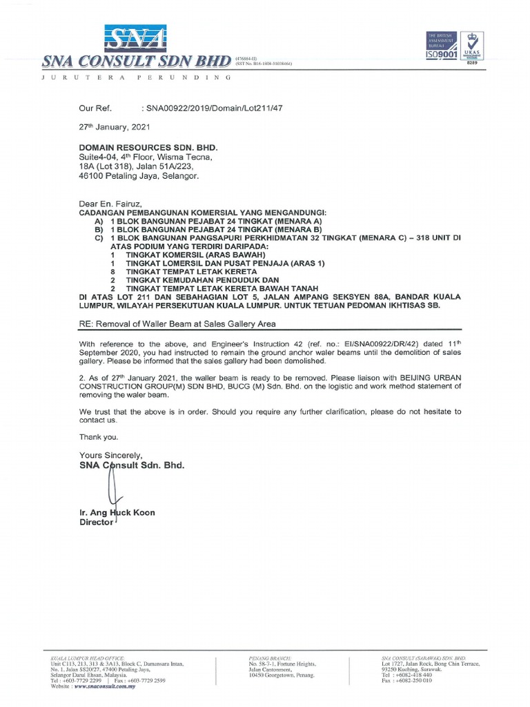 SNA922 L (47) Removal of Waller Beam at Sales Gallery Area | PDF