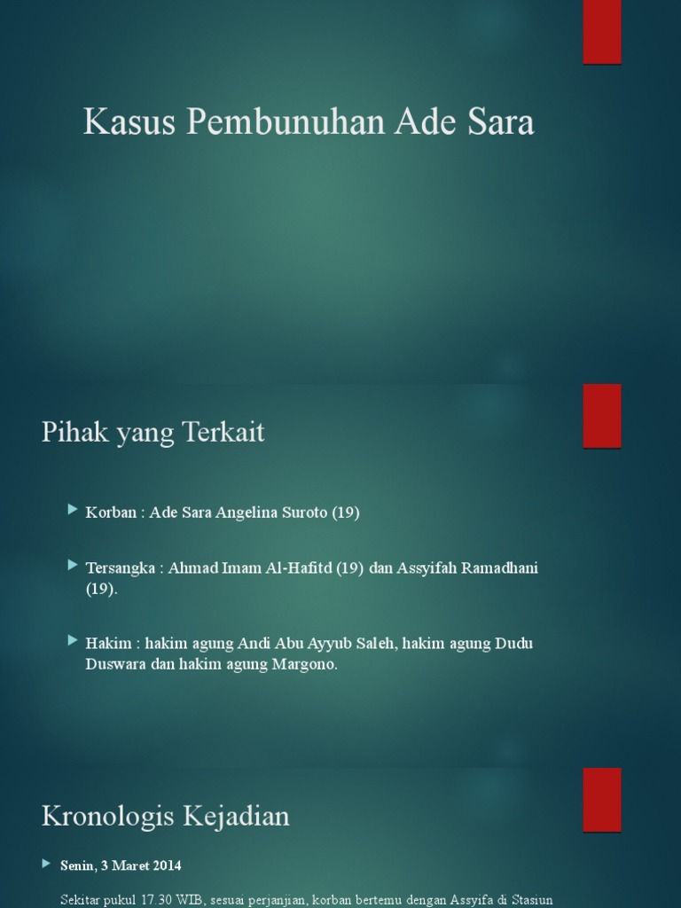 Kasus Pembunuhan Ade Sarah | PDF