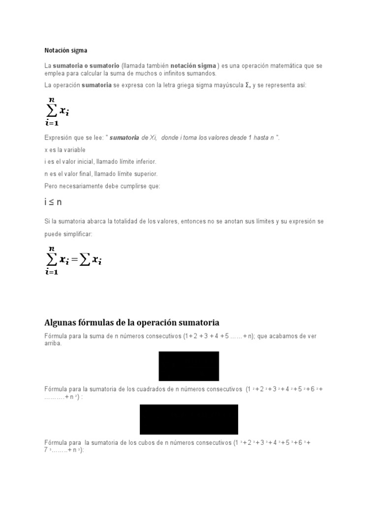 Notación Sigma | PDF