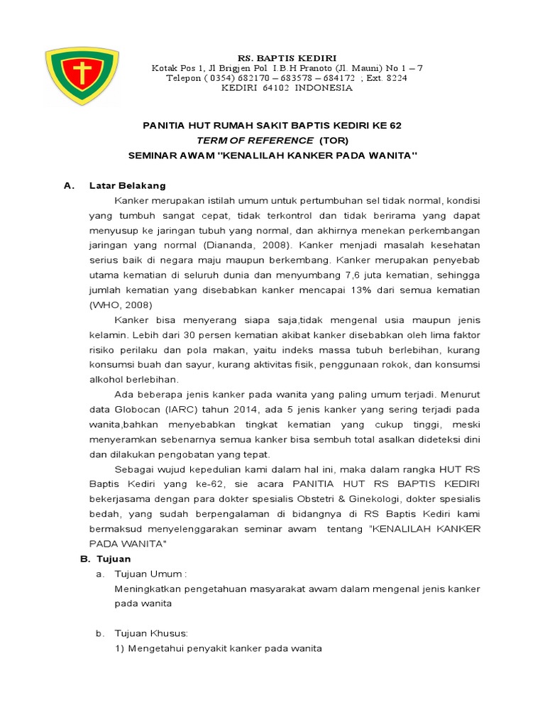 Seminar Awam Kenalilah Kanker Pada Wanita | PDF Seminar Awam Kenalilah Kanker Pada Wanita | PDF